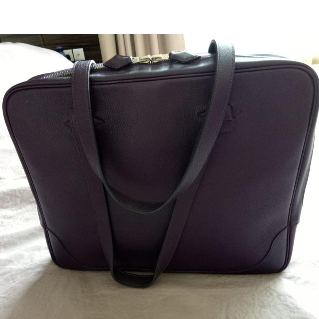 Hermes Limited Edition Laptop Bag - Genuine - Plum , Luxury, Bags ...