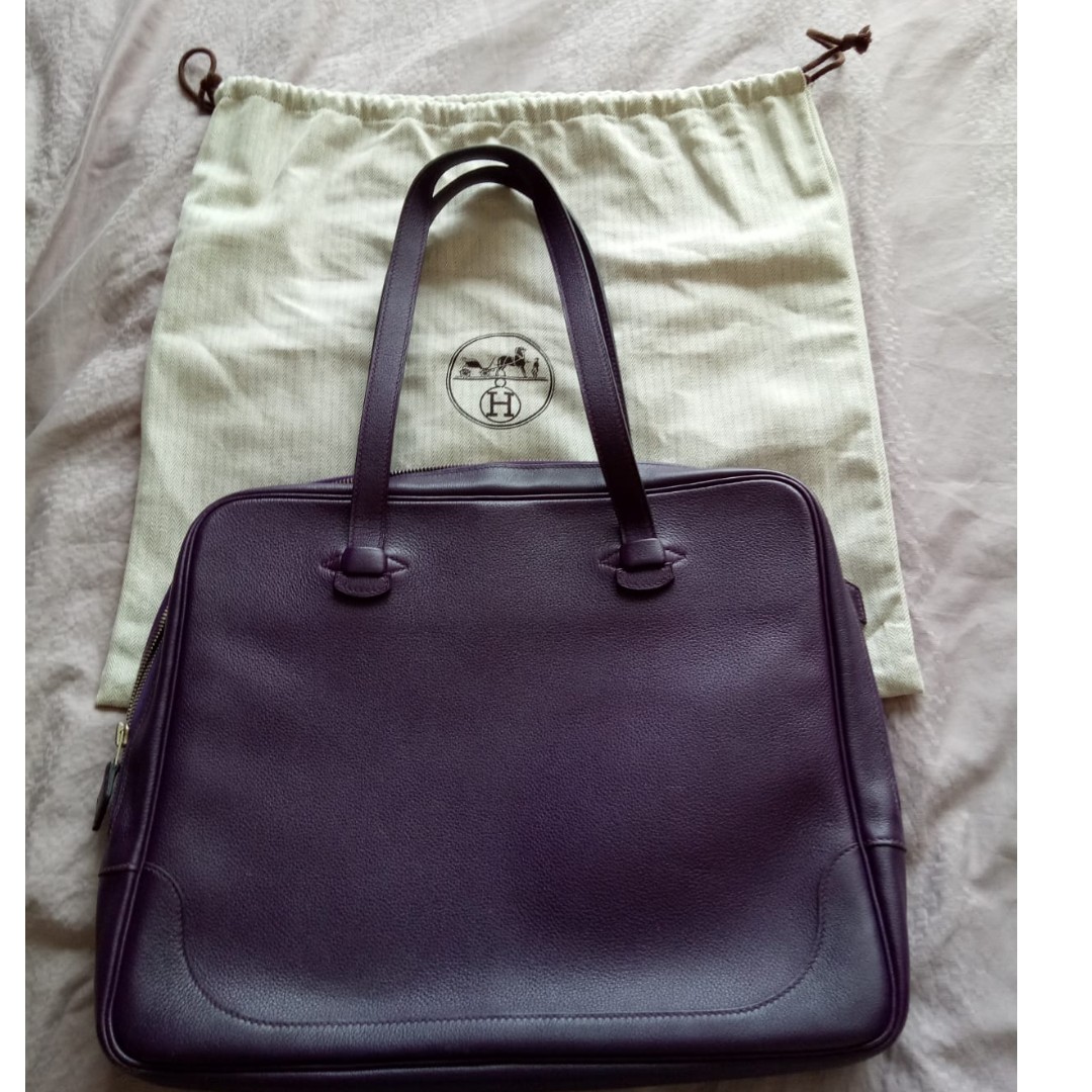 Hermes Limited Edition Laptop Bag - Genuine - Plum , Luxury, Bags ...