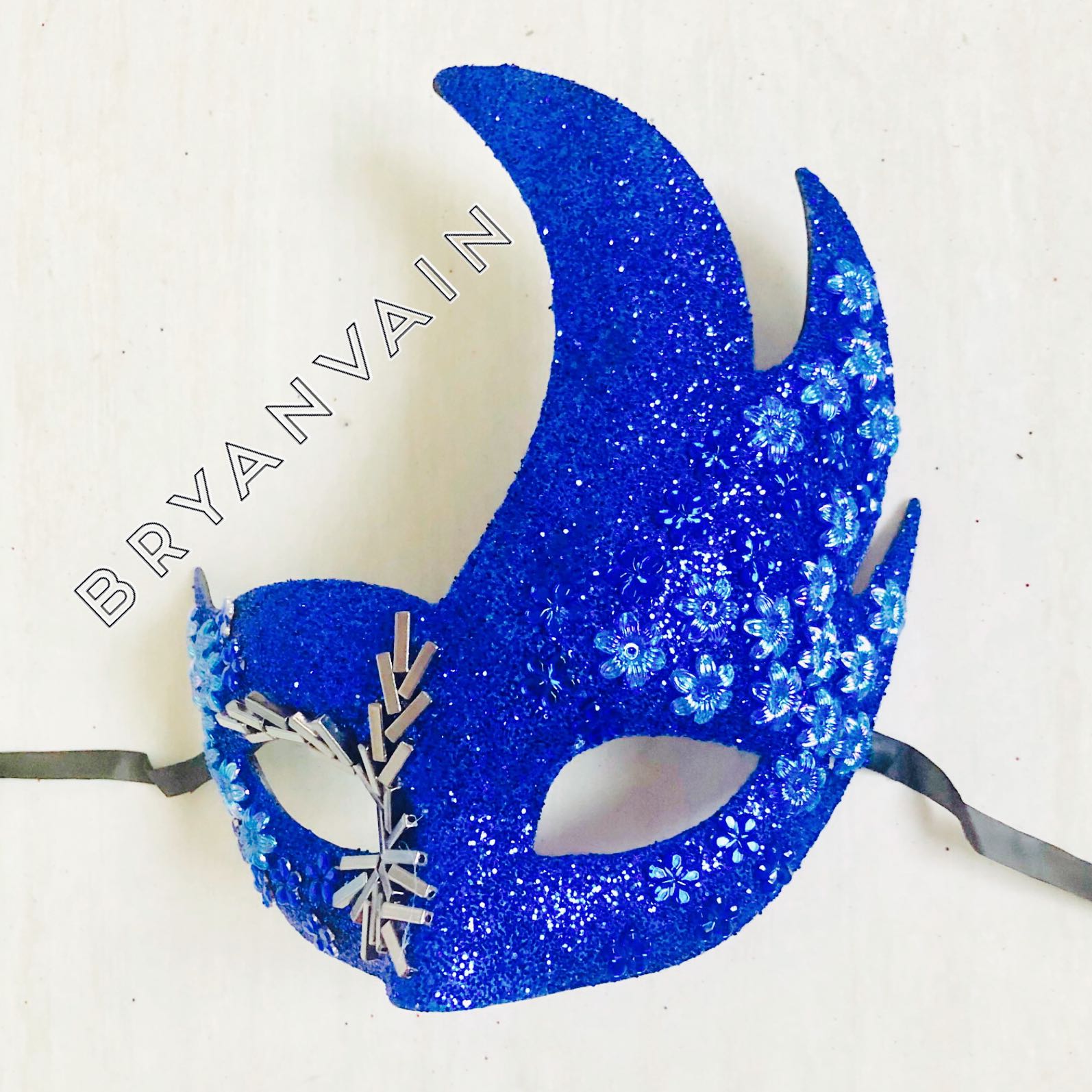 Masquerade Mask Blue Fire 1.3, Hobbies & Toys, Stationary & Craft ...