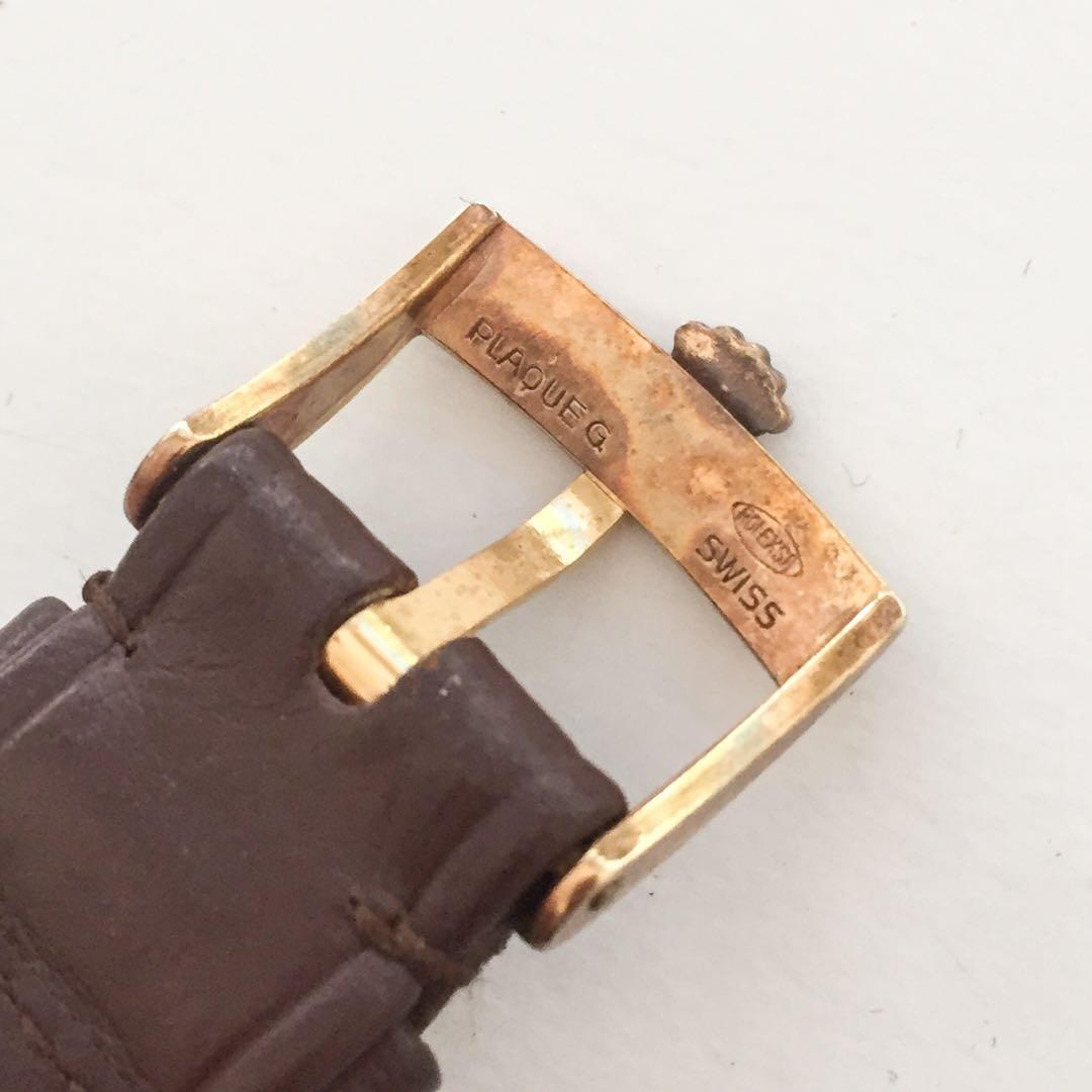 (Pending) Vintage ROLEX Plaque G Swiss Gold Plated Buckle 20mm Brown ...