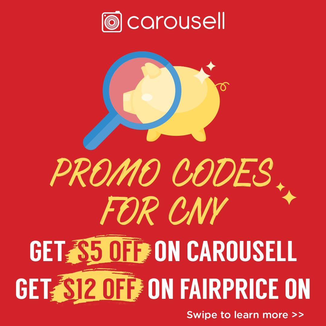Promo codes for CNY, Announcements on Carousell