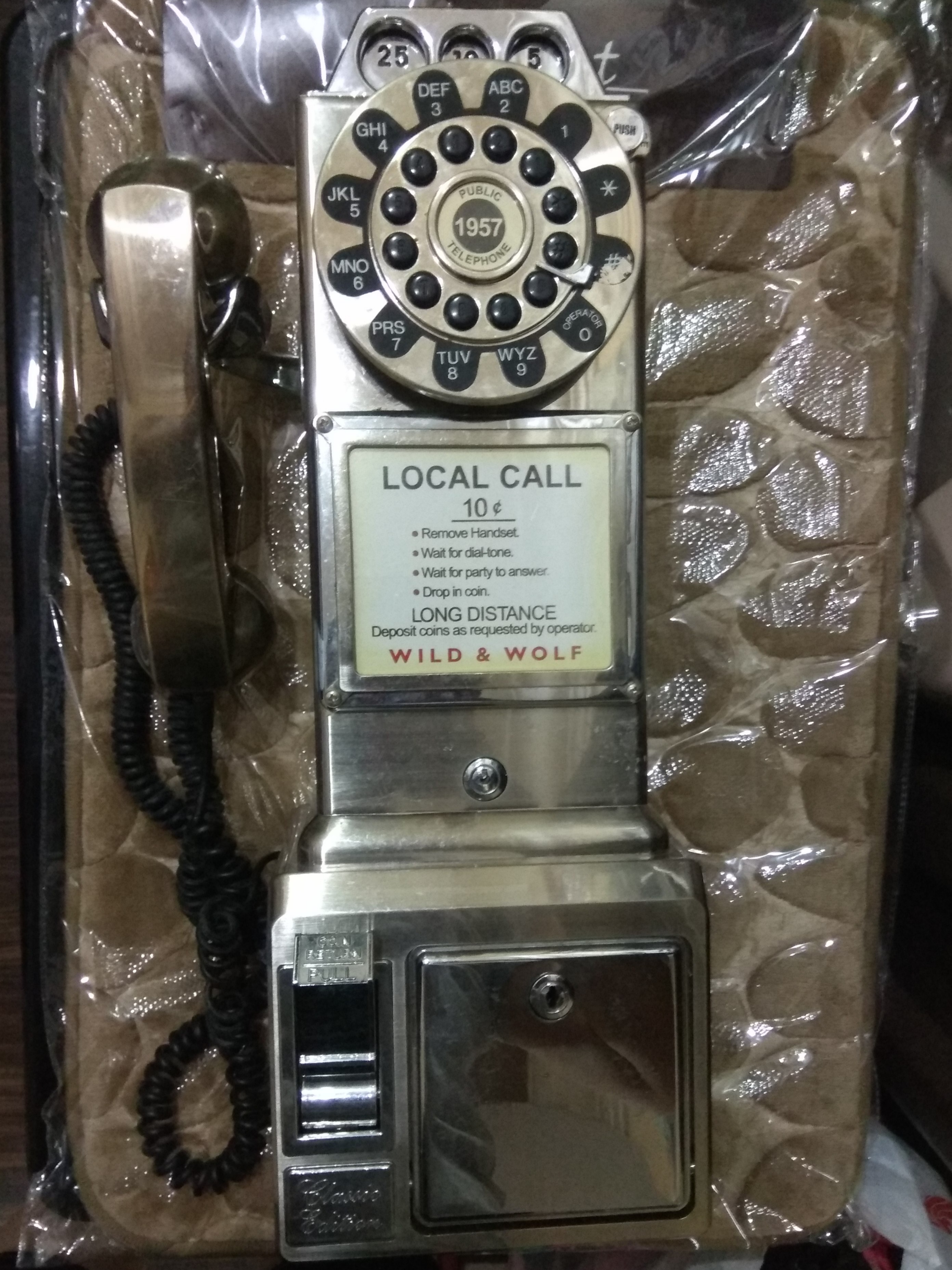 Reproduction Wall Public Coin Telephone (Display Only), Hobbies & Toys ...