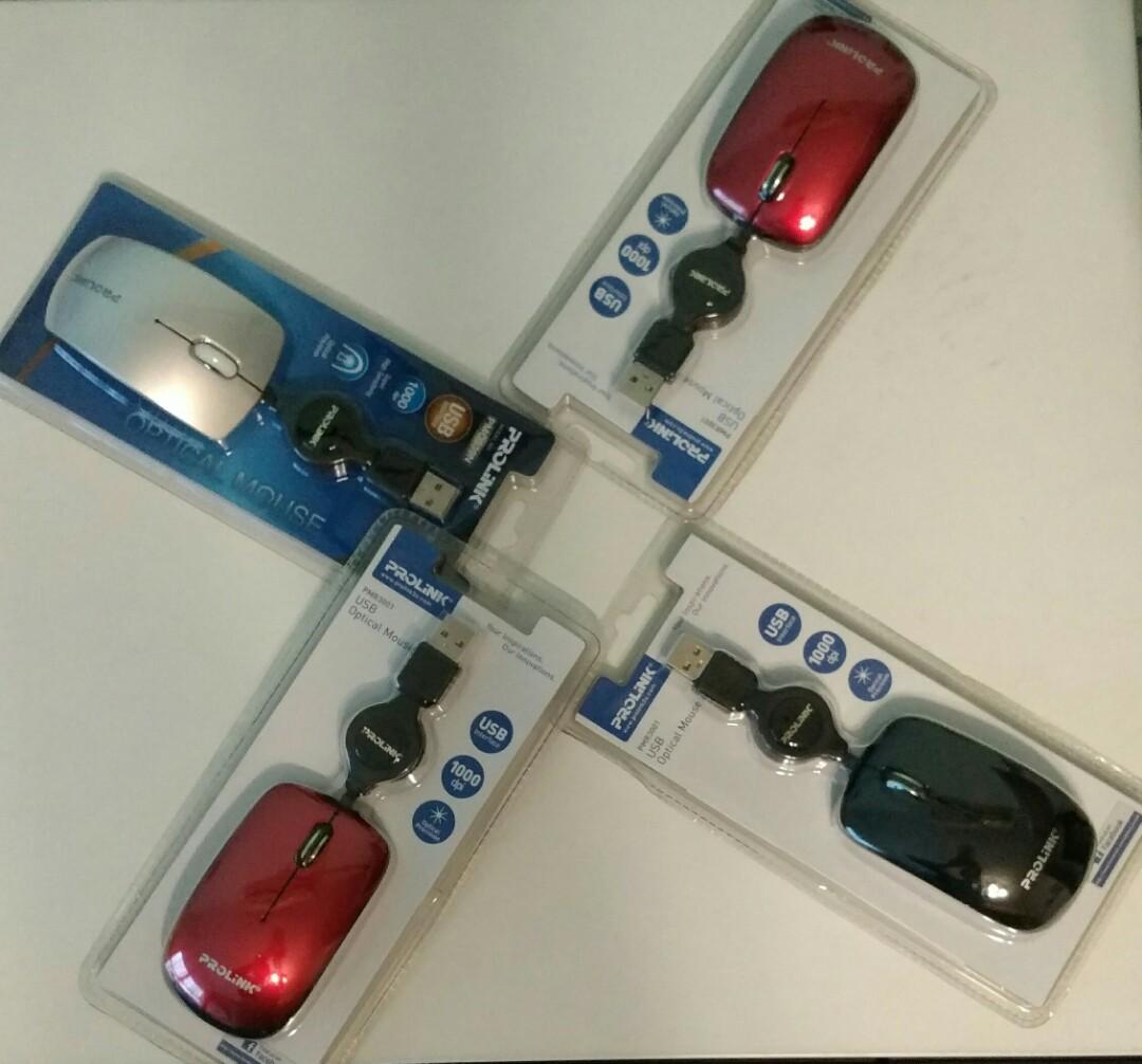 USB optical retractable wired mouse, Computers & Tech, Parts ...