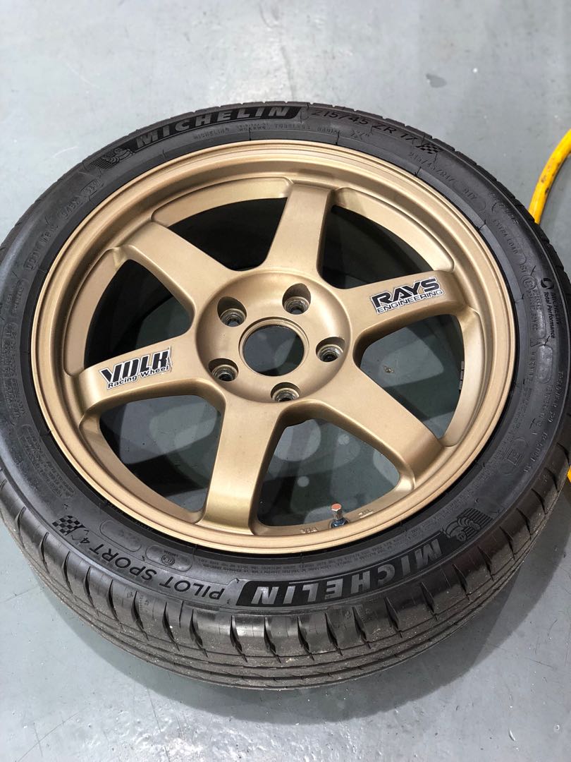 Volks rays original TE37 17 inch PCD 5x114.3, Car Accessories, Tyres ...
