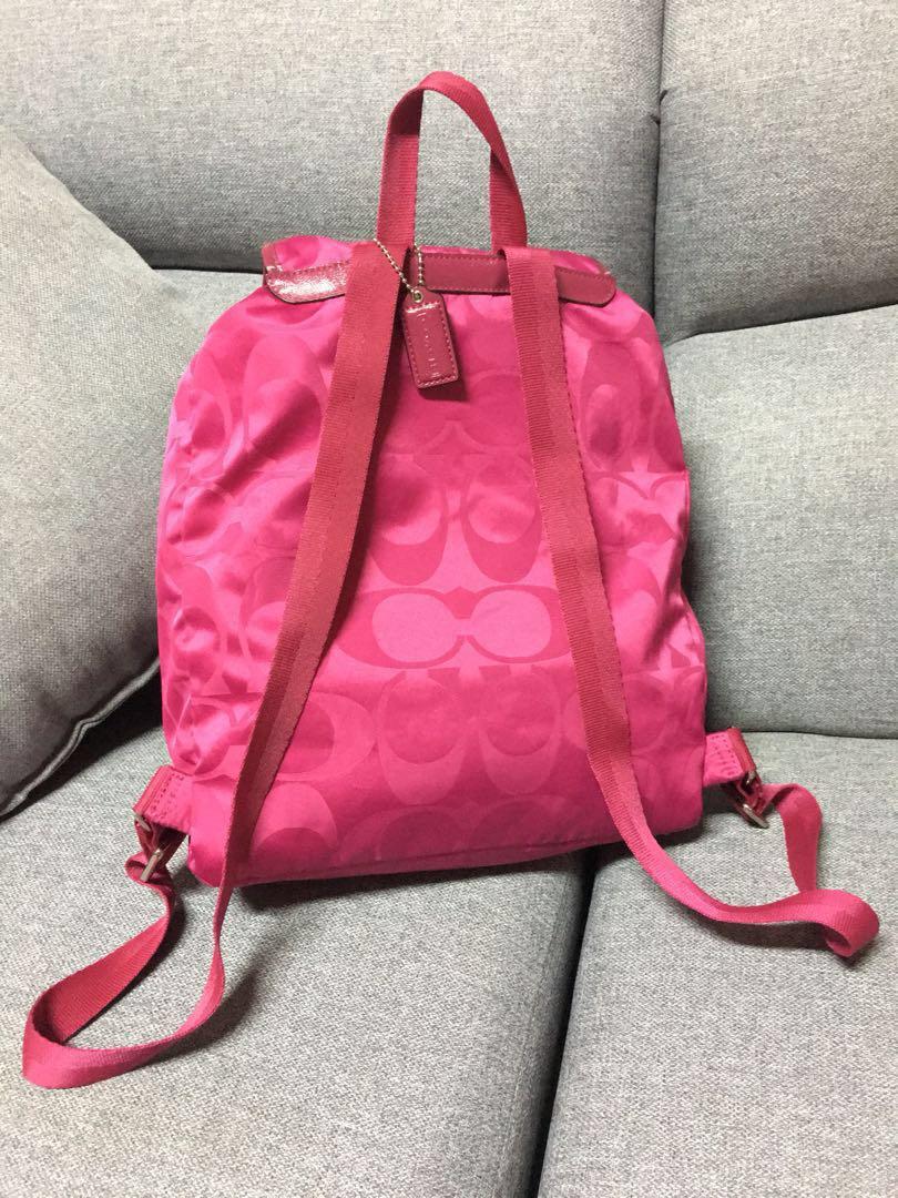Authentic PreLoved COACH Hot Pink Backpack, Women's Fashion, Bags ...