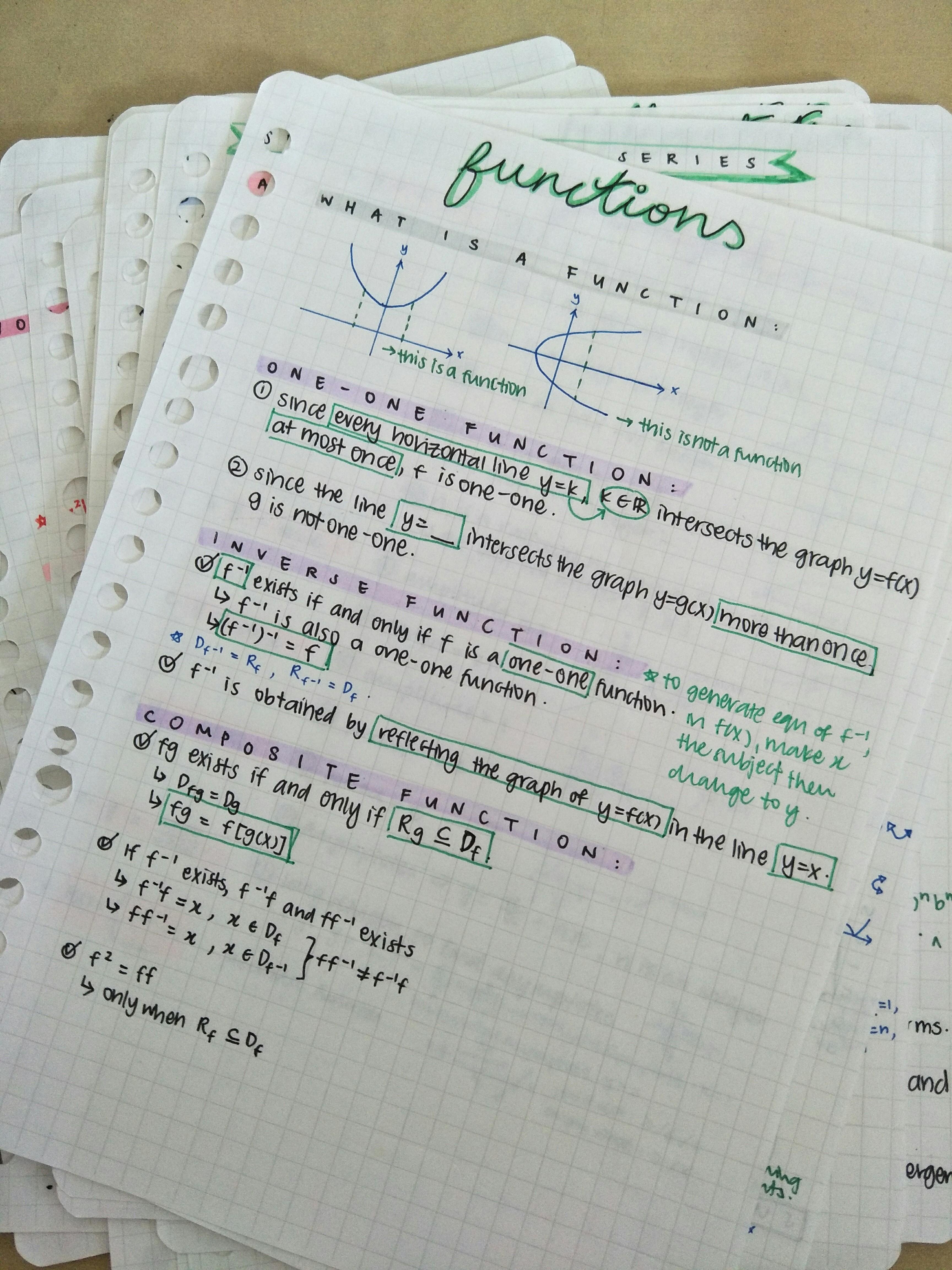 H2 A LEVEL MATH handwritten notes on B5 paper, Hobbies & Toys, Books ...