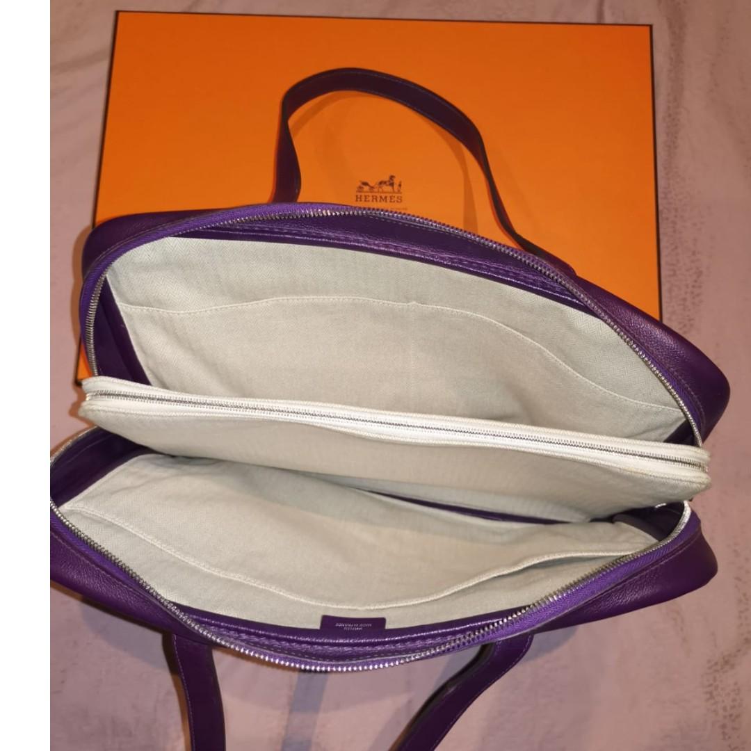Hermes Limited Edition Laptop Bag - Genuine - Plum , Luxury, Bags ...