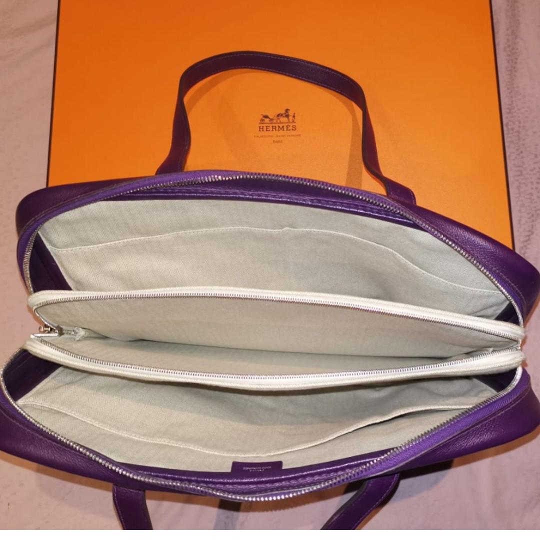 Hermes Limited Edition Laptop Bag - Genuine - Plum , Luxury, Bags ...