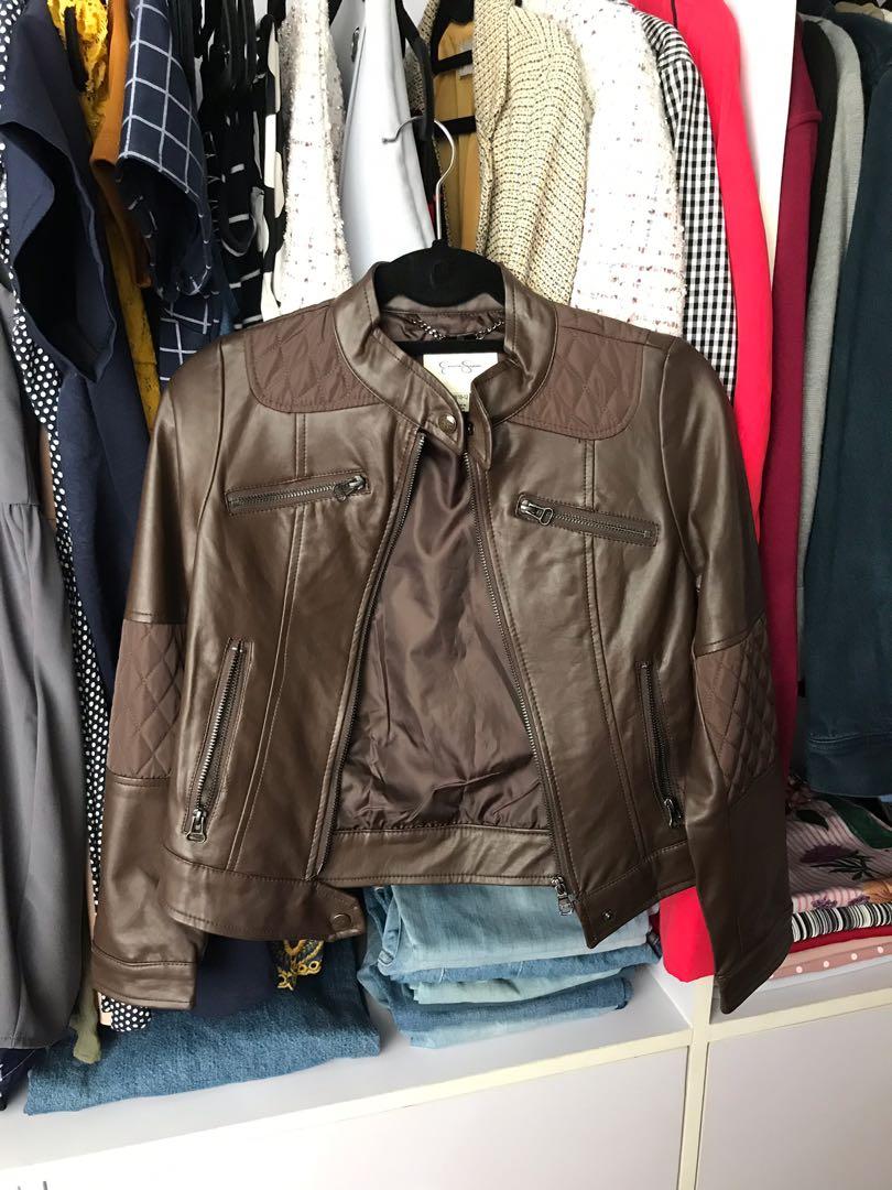 Jessica Simpson Leather Jacket, Women's Fashion, Coats, Jackets and ...