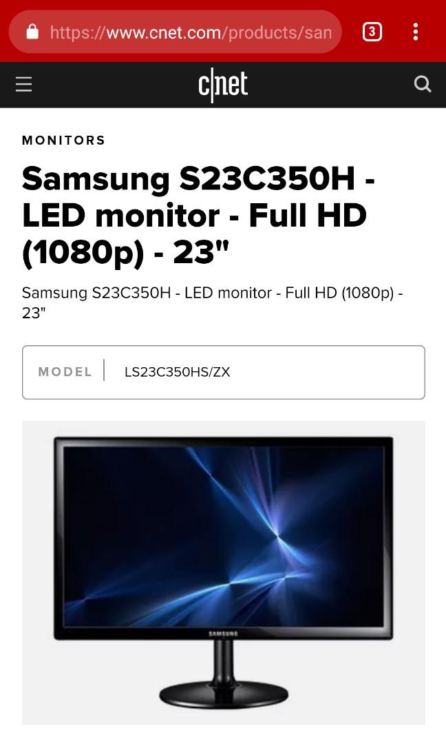 LED Monitor 23" FULL HD Samsung S23C350H, Computers & Tech, Parts ...