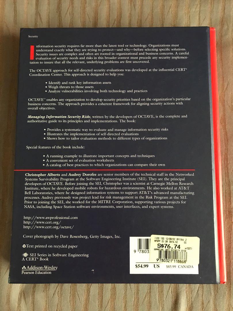 Managing Information Security Risks : The OCTAVE Approach by Christopher Alberts & Audrey ...