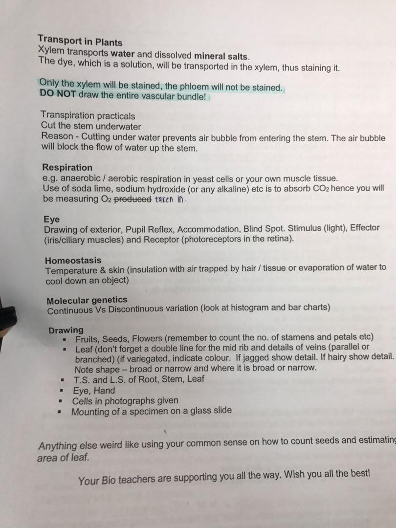 O Level Pure Biology Practical Notes, Hobbies & Toys, Books & Magazines ...