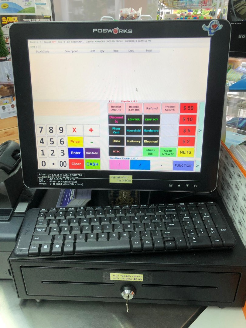 POSwork (Point Of Sale) Cashier System with Barcode Printer, Computers ...