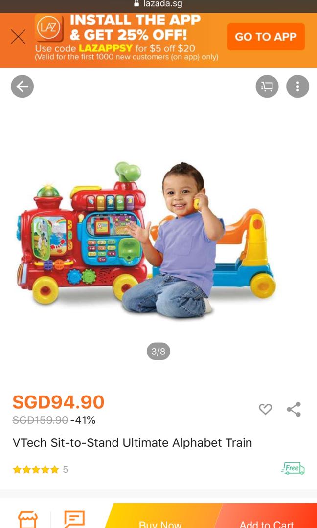 VTech Sit-to-Stand Ultimate Alphabet Train, Babies & Kids, Infant ...