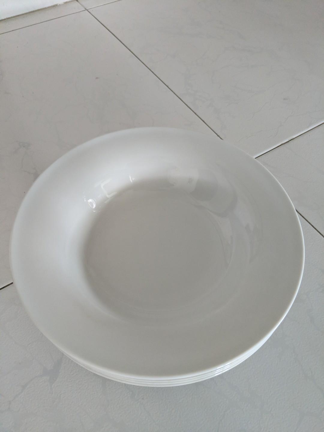 4 plain white plates, Furniture & Home Living, Kitchenware & Tableware ...