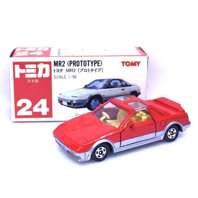 日制多美卡 MADE IN JAPAN TOMY TOMICA NO 24 TOYOTA MR-2 MR2 PROTOTYPE RED 1/56 DIECAST CAR, 興趣及遊戲, 玩具 ...