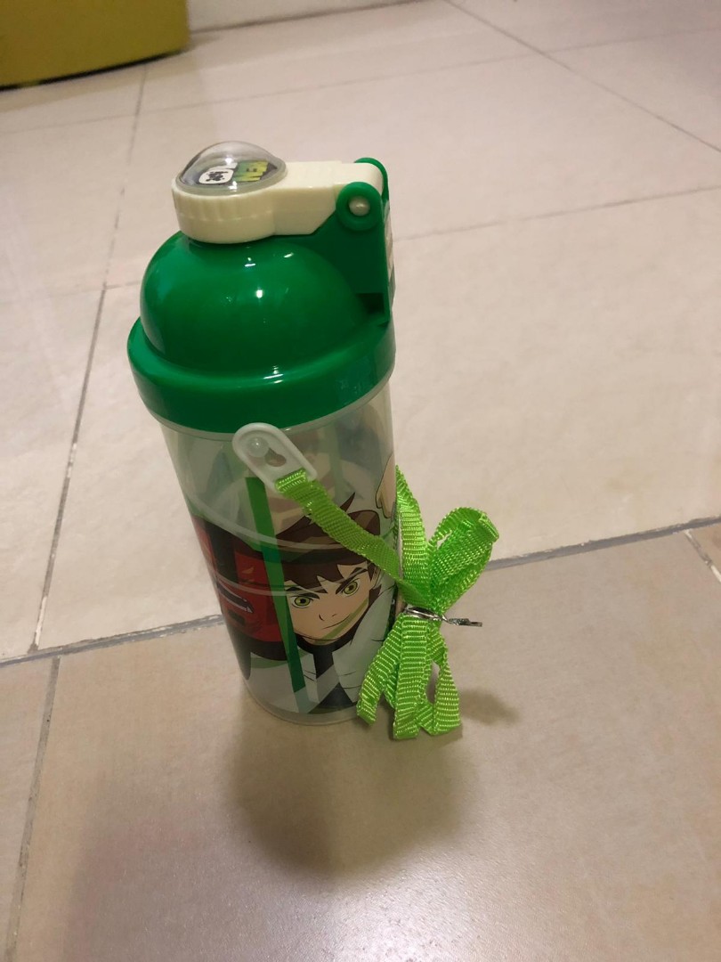 Ben 10 Kids boys girls plastic water bottle container drink cup straw ...