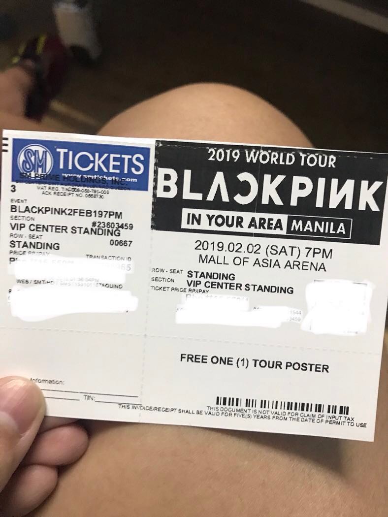 Blackpink VIP Center Standing ticket, Tickets & Vouchers, Event Tickets ...