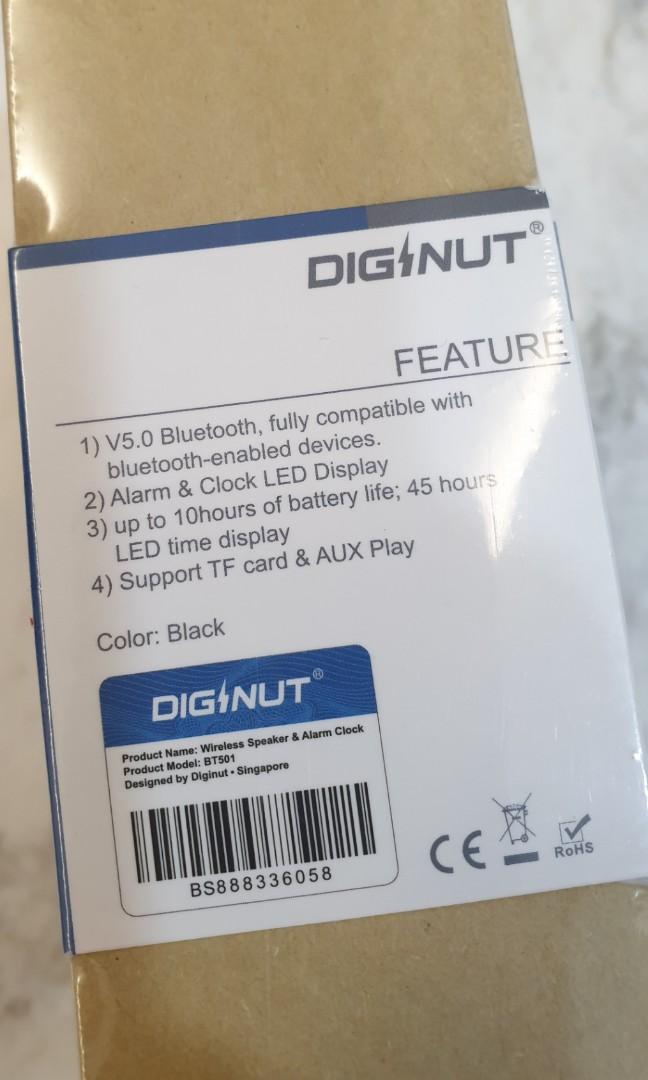 Diginut Wireless Speaker & Alarm Clock, Audio, Soundbars, Speakers ...