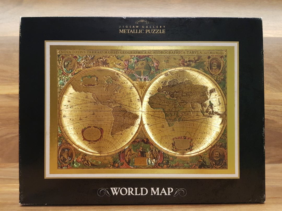 1000 pcs Golden World Map Puzzle, Hobbies & Toys, Toys & Games on Carousell
