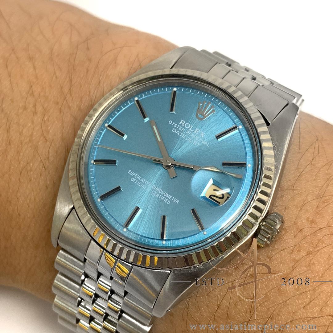 [Unique] Rolex Datejust 1601 Custom Sky Blue Dial Vintage Watch (1972 ...