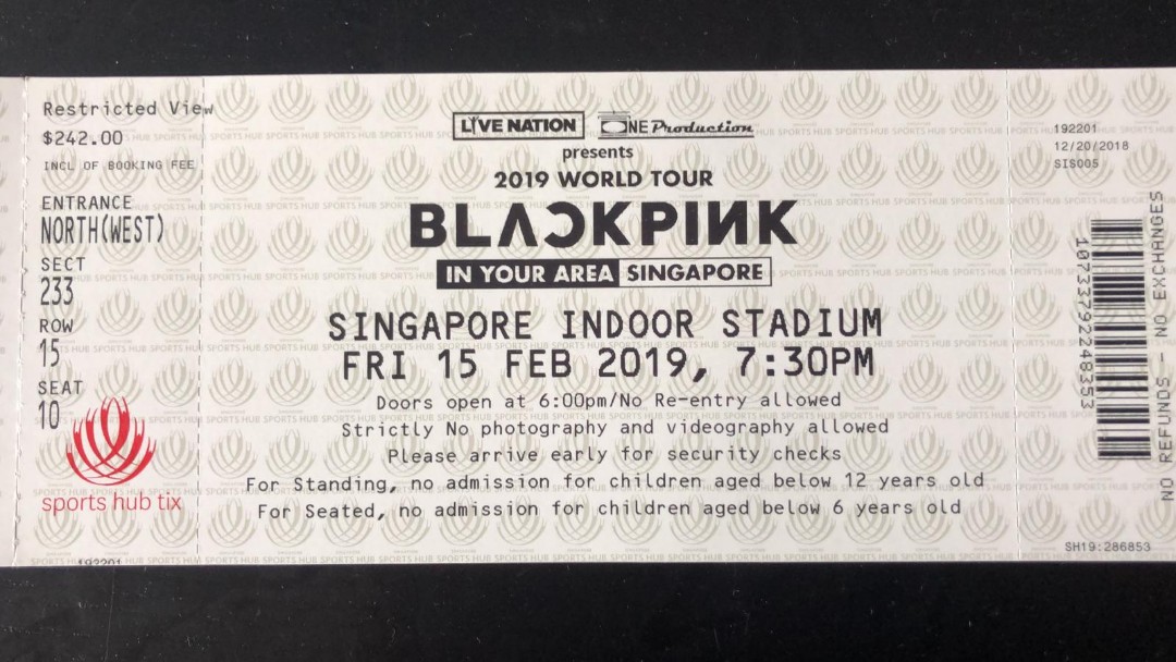 BLACKPINK TICKET(Restricted view), Tickets & Vouchers, Event Tickets on ...