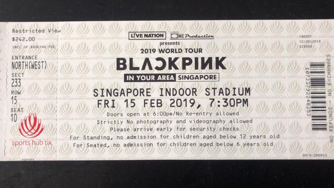 BLACKPINK TICKET(Restricted view), Tickets & Vouchers, Event Tickets on ...