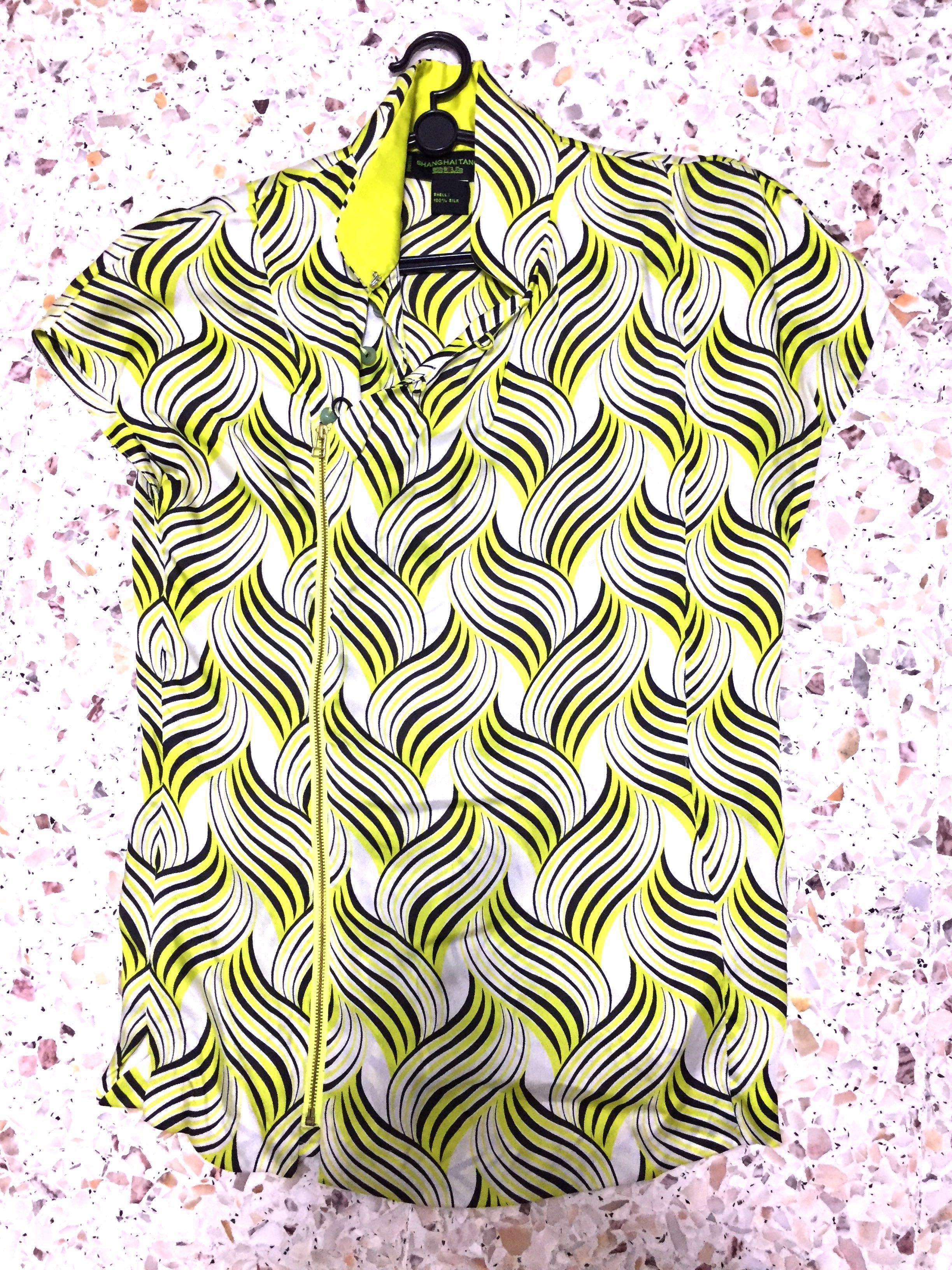 SHANGHAI TANG top with JADE BUTTONS , 100% Silk, Women's Fashion, Tops ...