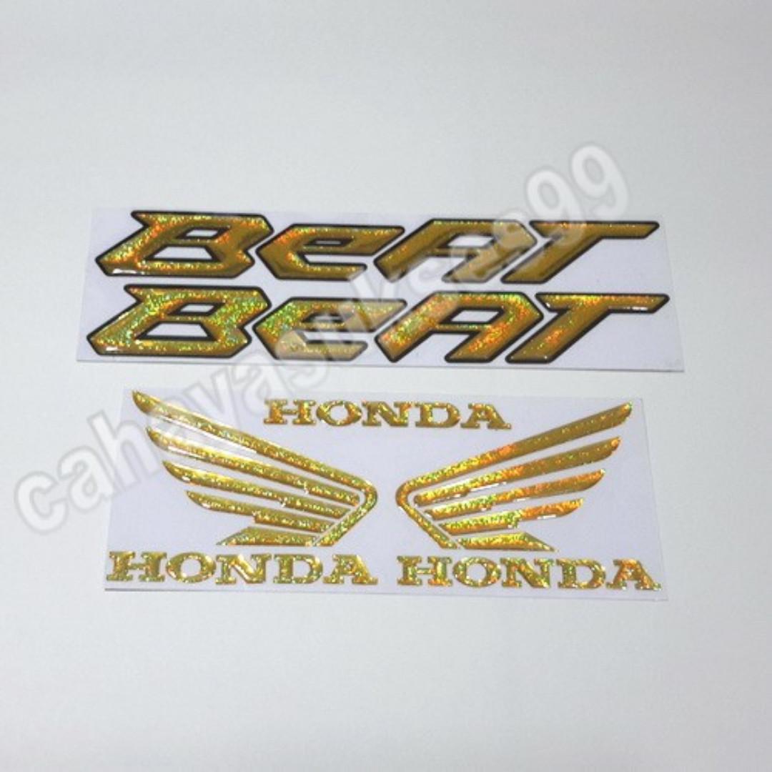 Sticker Timbul Sayap HONDA Wings Medium Size Dan BEAT Warna Gold Stiker ...