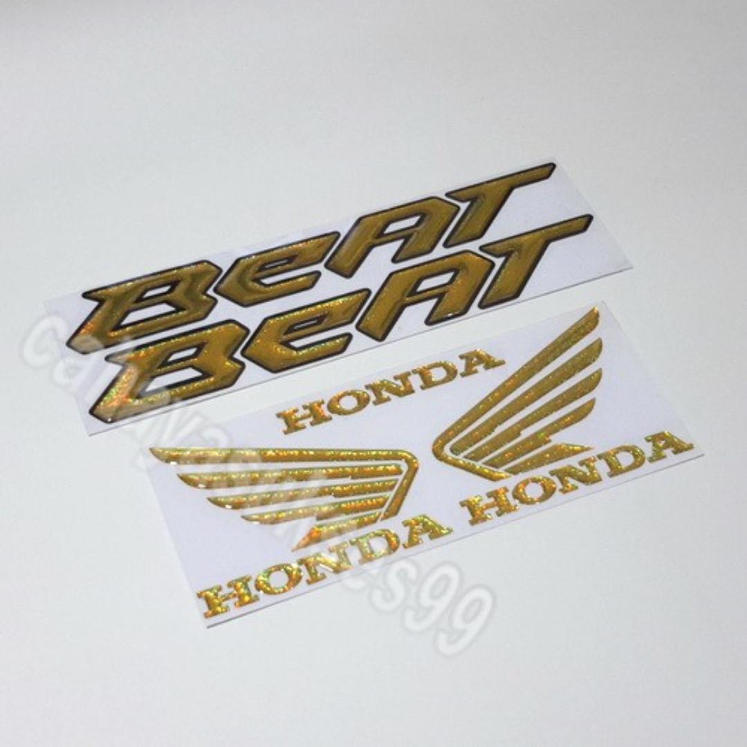Sticker Timbul Sayap HONDA Wings Medium Size Dan BEAT Warna Gold Stiker ...