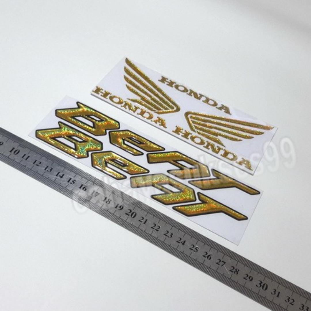 Sticker Timbul Sayap HONDA Wings Medium Size Dan BEAT Warna Gold Stiker ...