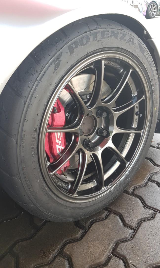 Wedsport TC105X 17x9 +35 with Bridgestone RE71R 255/40/17 set of 4 ...