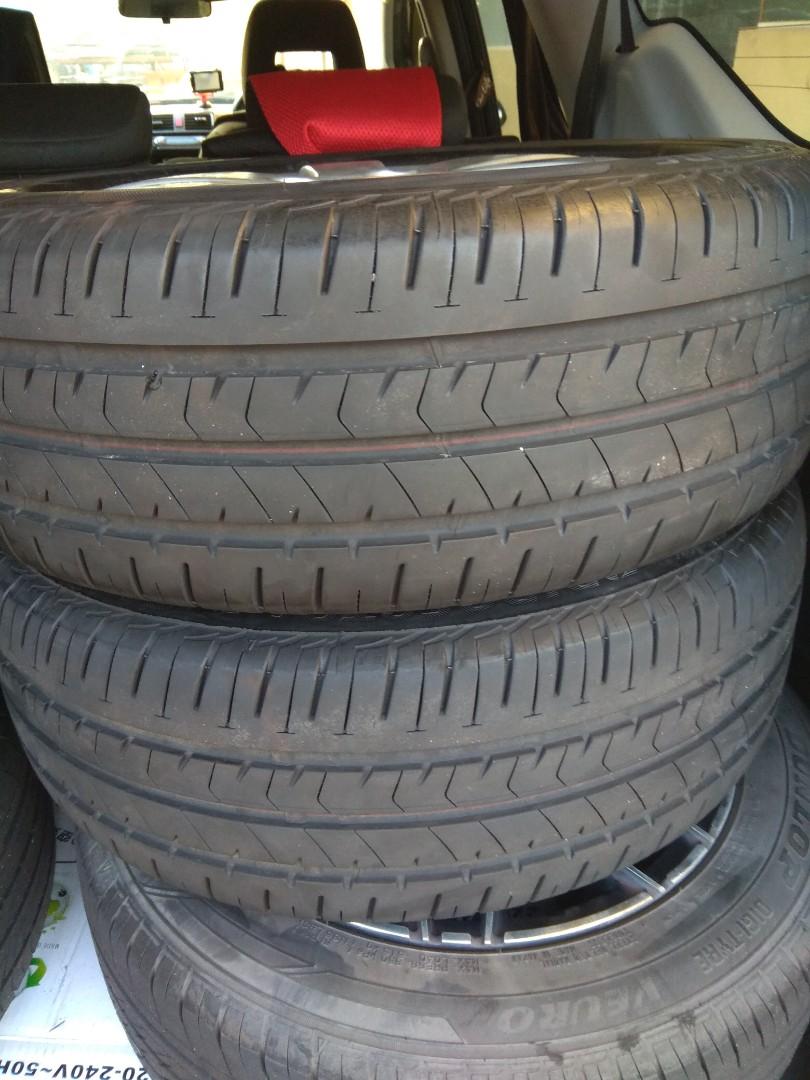 Set of 4: 195 55 r15 tryes w rim wheels 80-90%, Car Accessories, Tyres ...