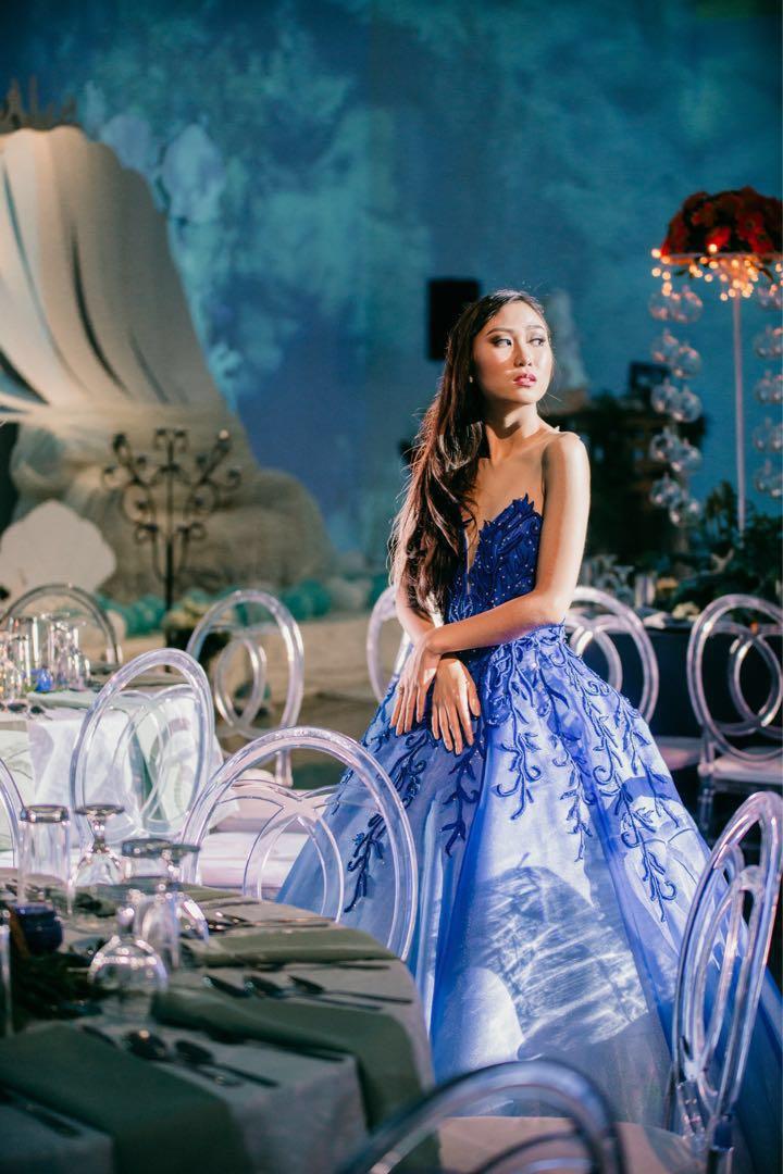 Blue Debut Gown, Women's Fashion, Dresses & Sets, Evening dresses ...