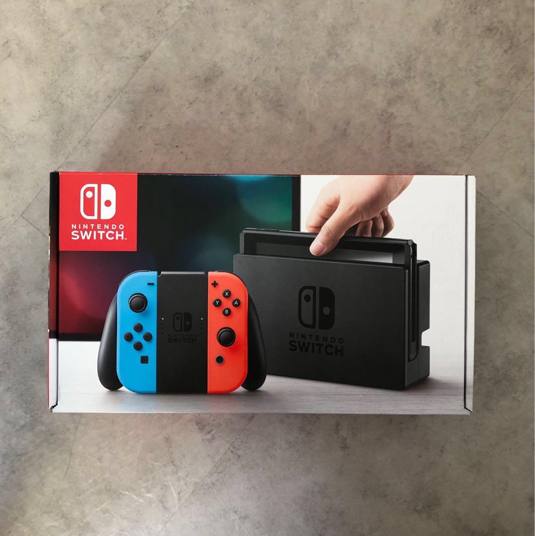 *MINT* Nintendo Switch Neon Red-Blue Console + Mario Kart 8 Deluxe ...