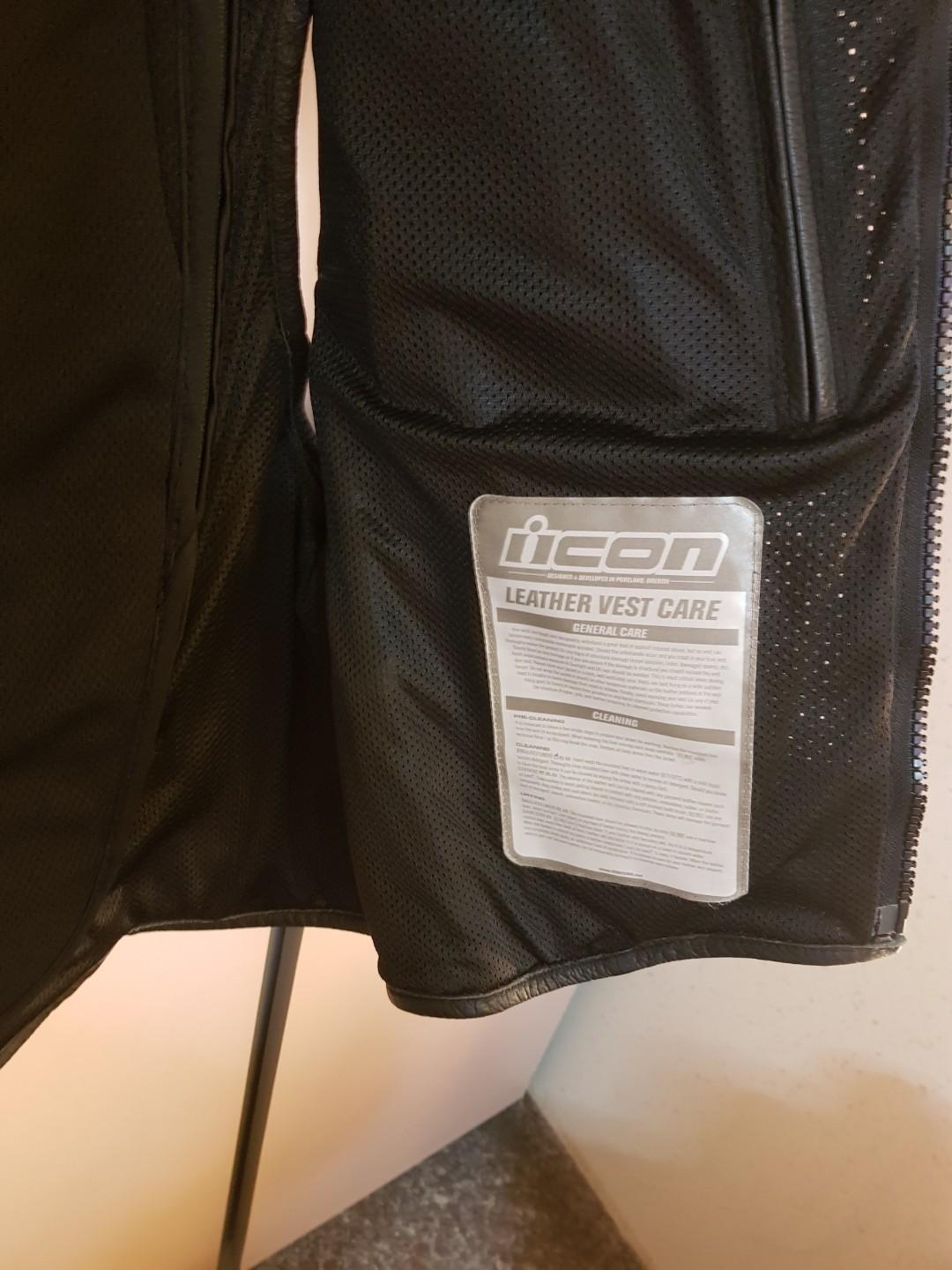 *Rare* New ICON Chieftain Leather Vest, Men's Fashion, Coats, Jackets ...