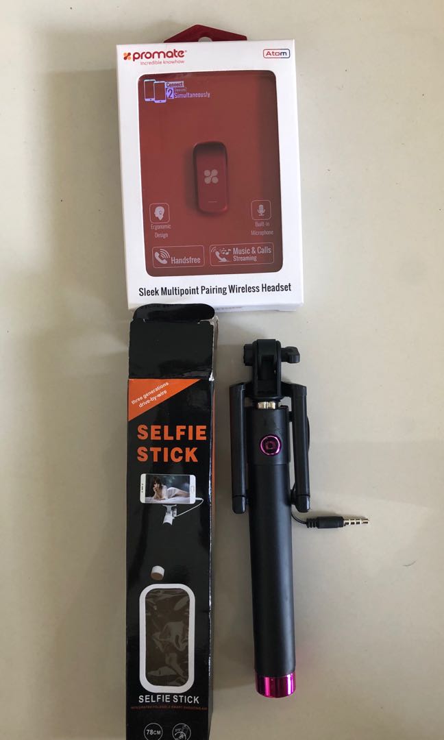 Wireless Headset & Selfie Stick Combo, Audio, Headphones & Headsets on ...