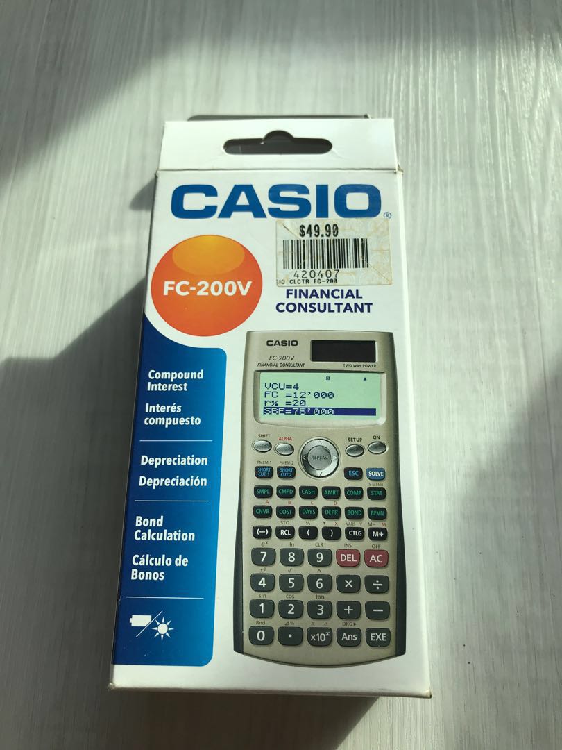 Casio Financial Calculator fc200v, Computers & Tech, Office & Business ...