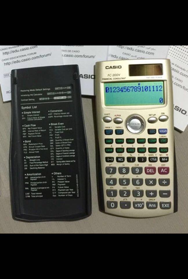 Casio Financial Calculator fc200v, Computers & Tech, Office & Business ...