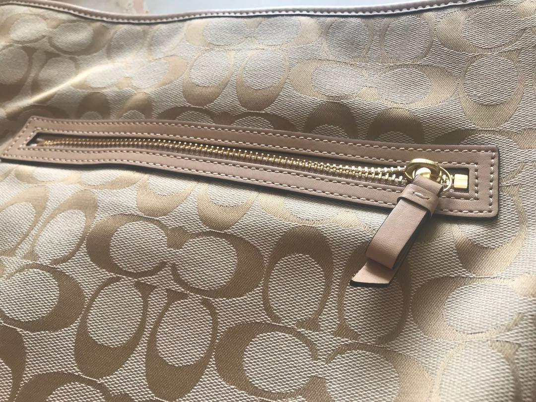 Coach Signature Hobo Convertible Shoulder Crossbody Bag in Khaki ...