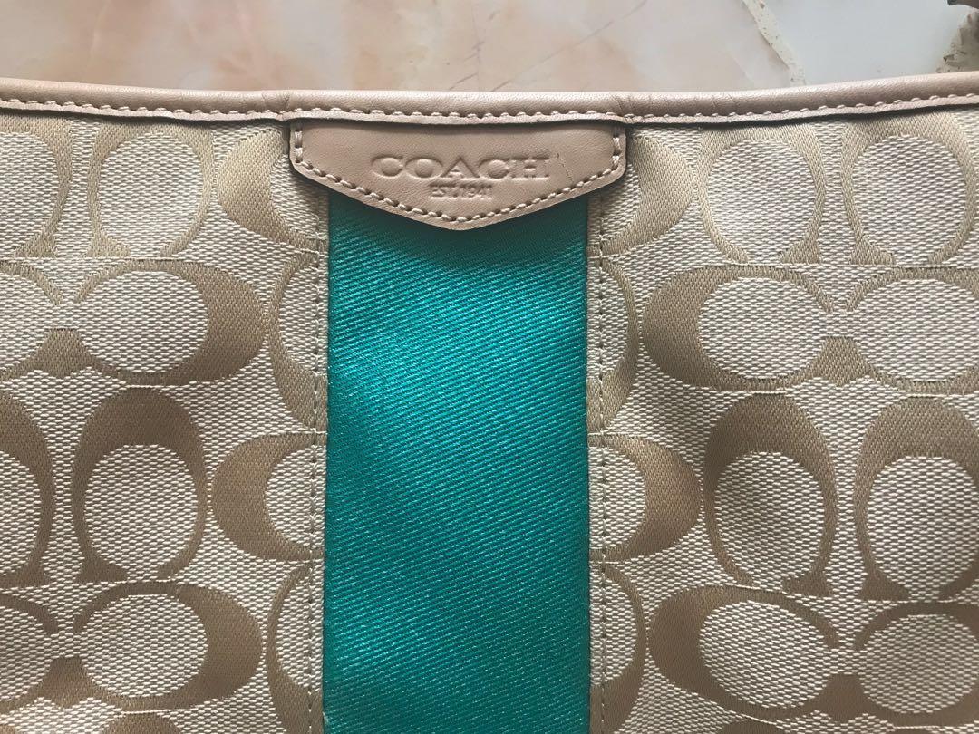 Coach Signature Hobo Convertible Shoulder Crossbody Bag in Khaki ...