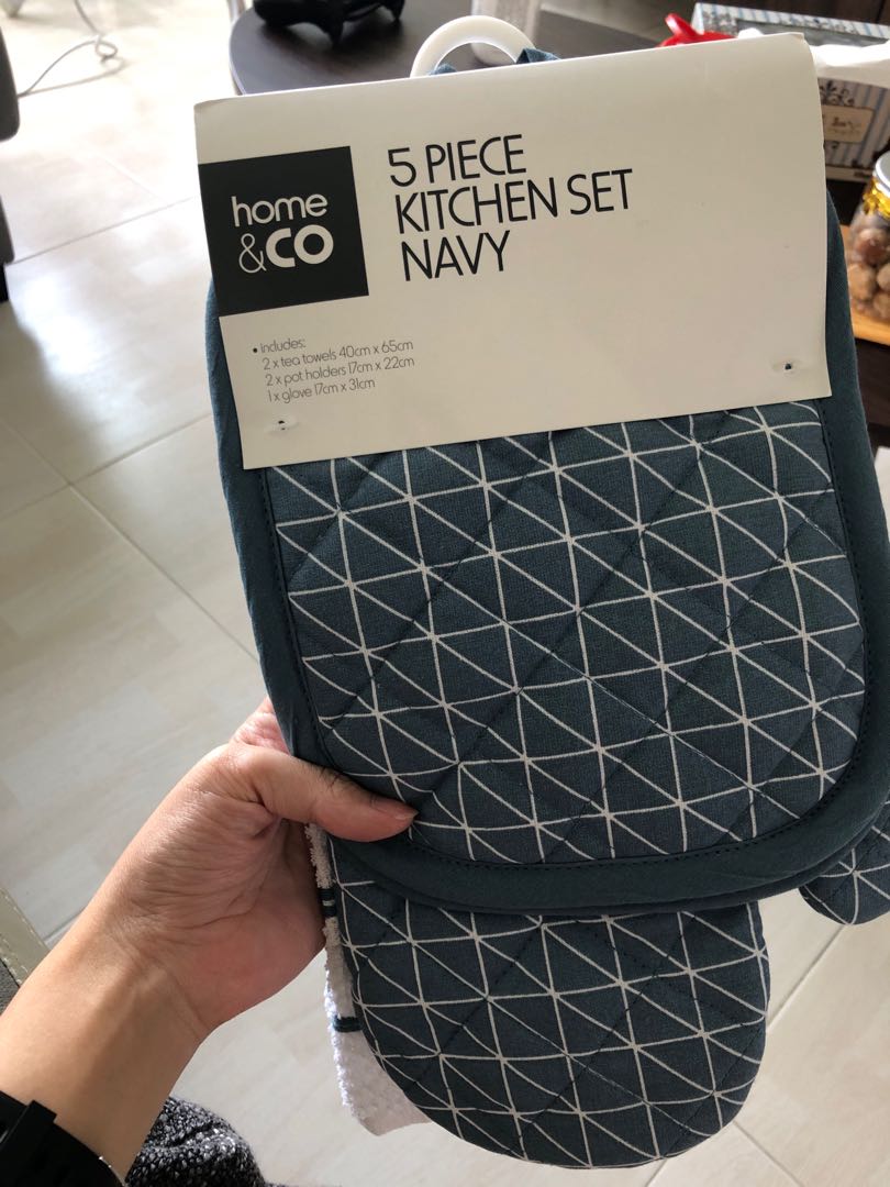 Kmart 5 piece Kitchen Set in navy, Furniture & Home Living, Kitchenware ...