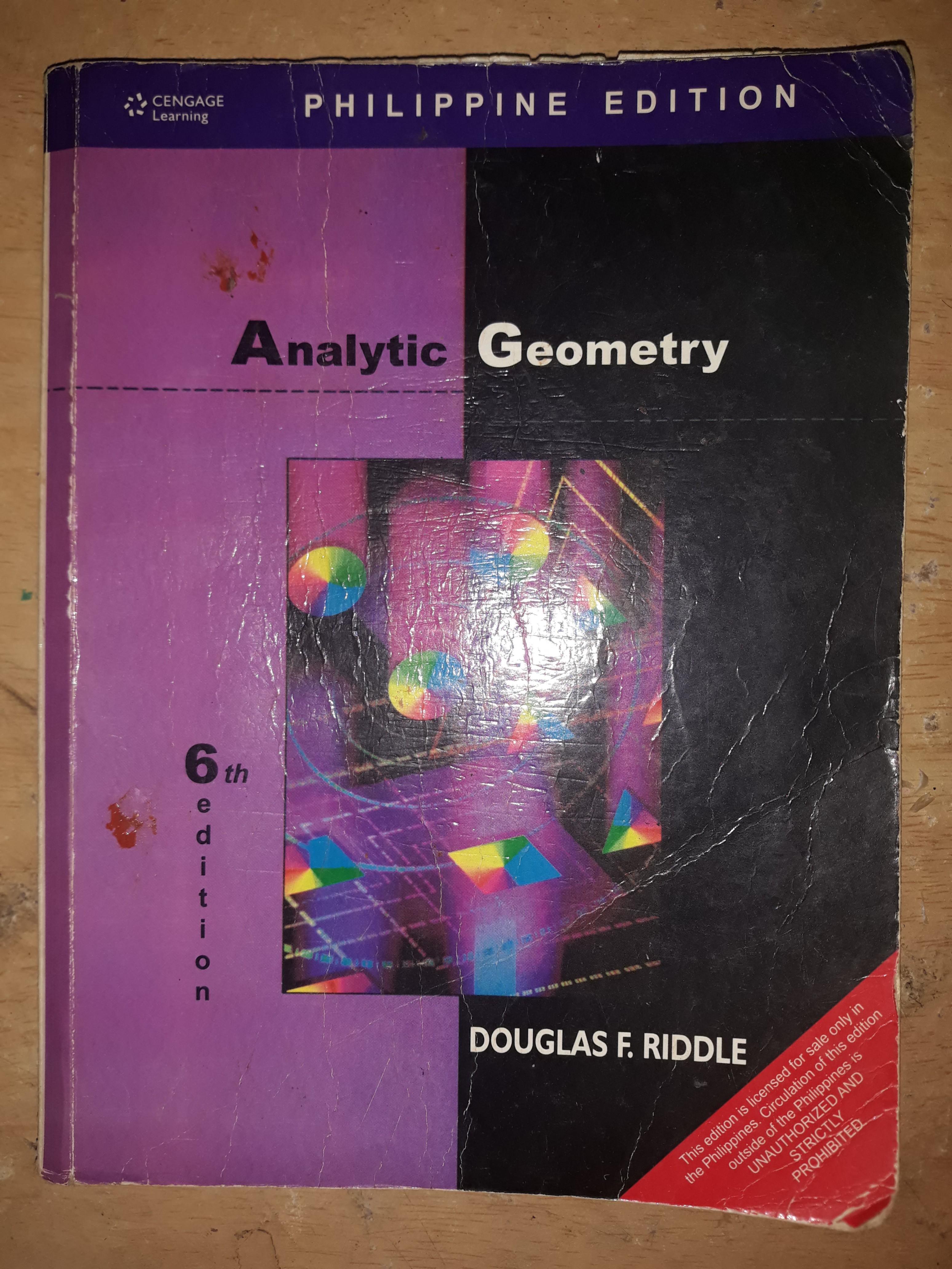 Analytic Geometry 6th Edition by Douglas F. Riddle, Hobbies & Toys ...