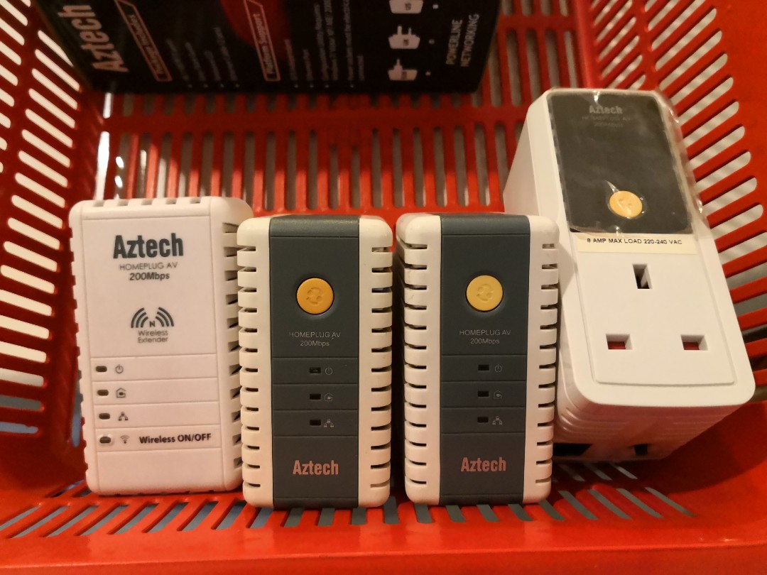 Aztech Homeplug AV 200mbps x 4, Computers & Tech, Parts & Accessories ...