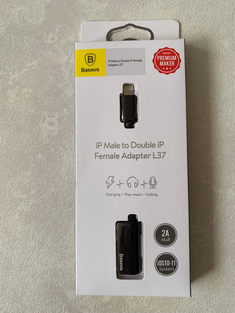Baseus iP Lightning Male to Dual iP Lightning Female Adaptor, Computers ...