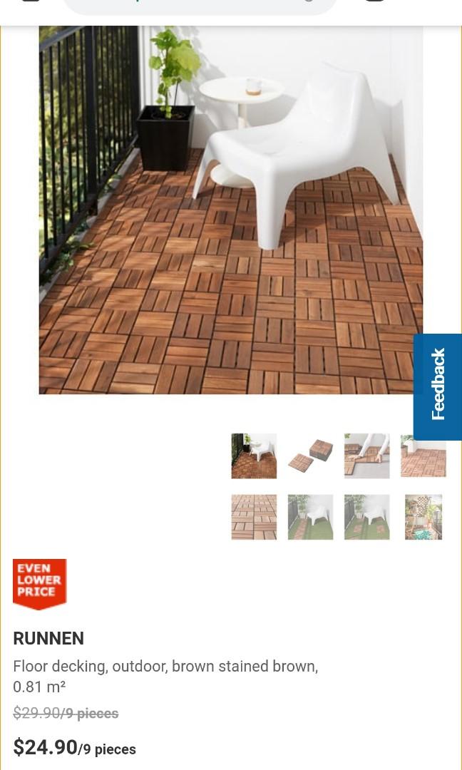 Ikea Runnen Outdoor Decking, Furniture & Home Living, Furniture, Other ...