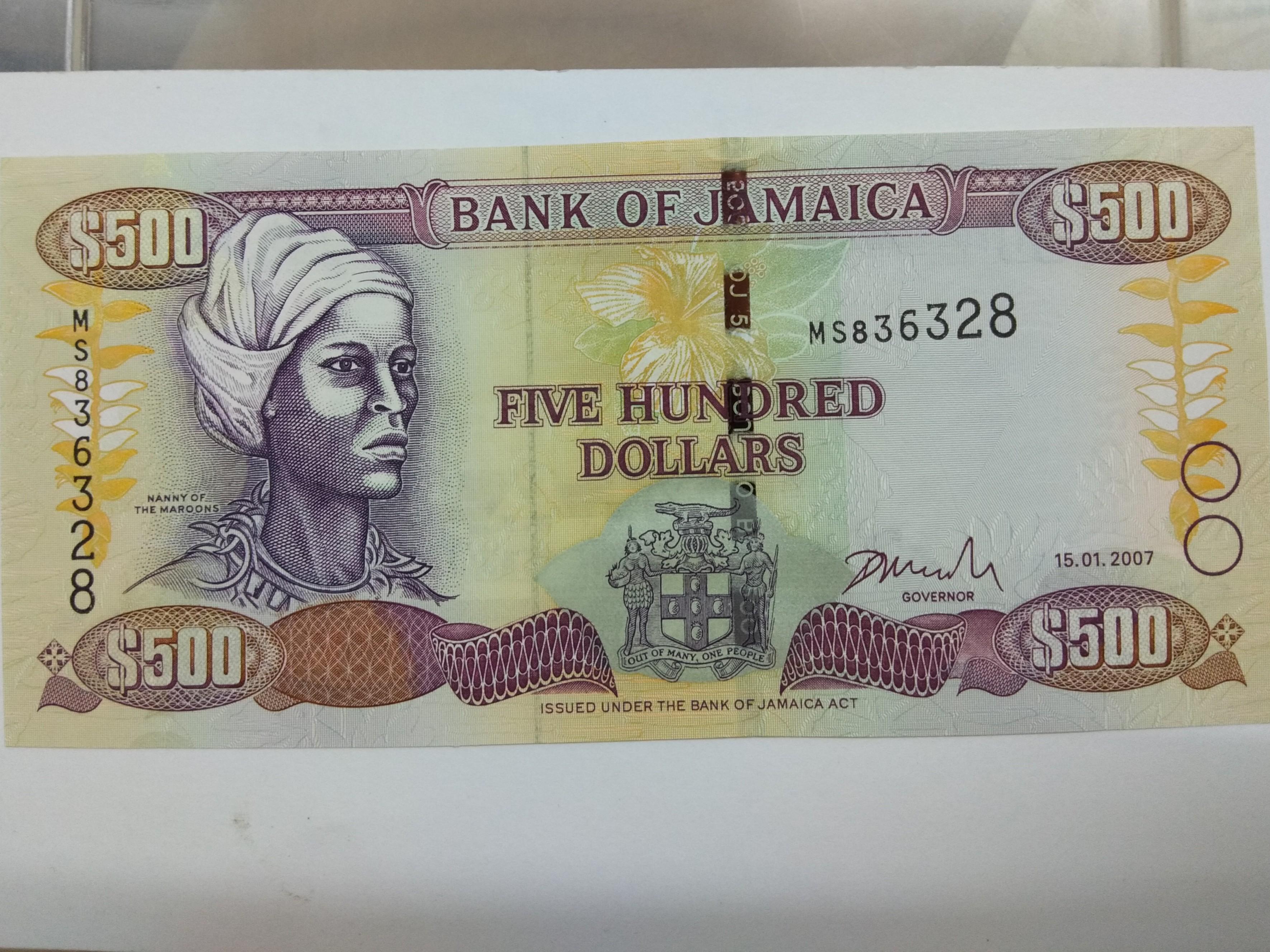 Jamaica 500 dollars 2007 issue, Hobbies & Toys, Memorabilia ...