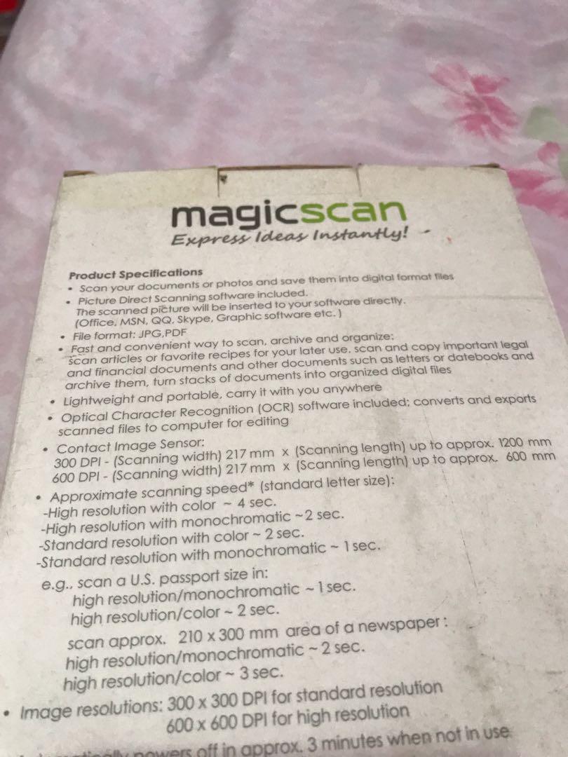 Magicscan portable scanner, Computers & Tech, Printers, Scanners & Copiers on Carousell