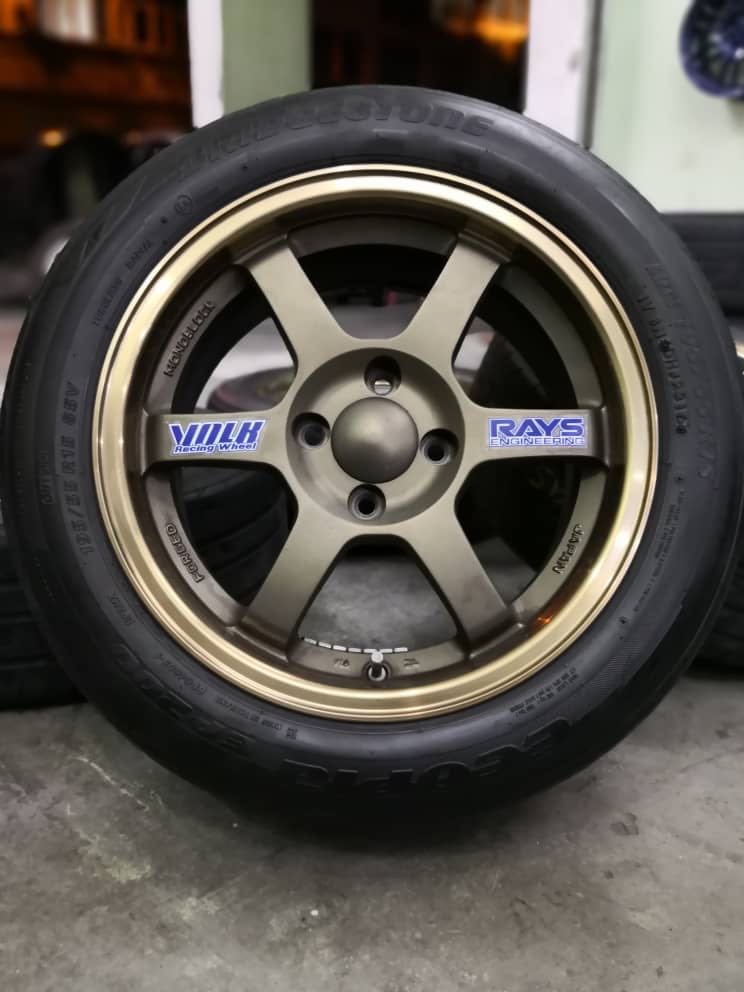 te37 thailand 15 inch sports rim myvi tyre 70%, Auto Accessories on Carousell