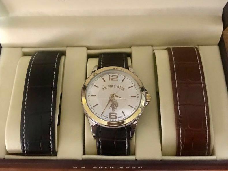 U.S. Polo ASSN. Interchangeable Strap Watch Set for Men, Men's Fashion ...